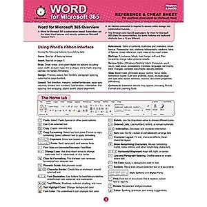 Word for Microsoft 365 Reference and Cheat Sheet: The unofficial cheat sheet reference for Microsoft Word (Windows/macOS)