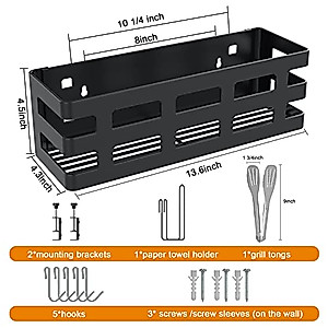 Griddle Caddy for Blackstone 28/36/22/17 inch, Universal BBQ Grill Caddy for Outdoor Grill with Paper Towel Holder & 9" Tong, for Blackstone Griddle Accessories Tool Holder Caddy