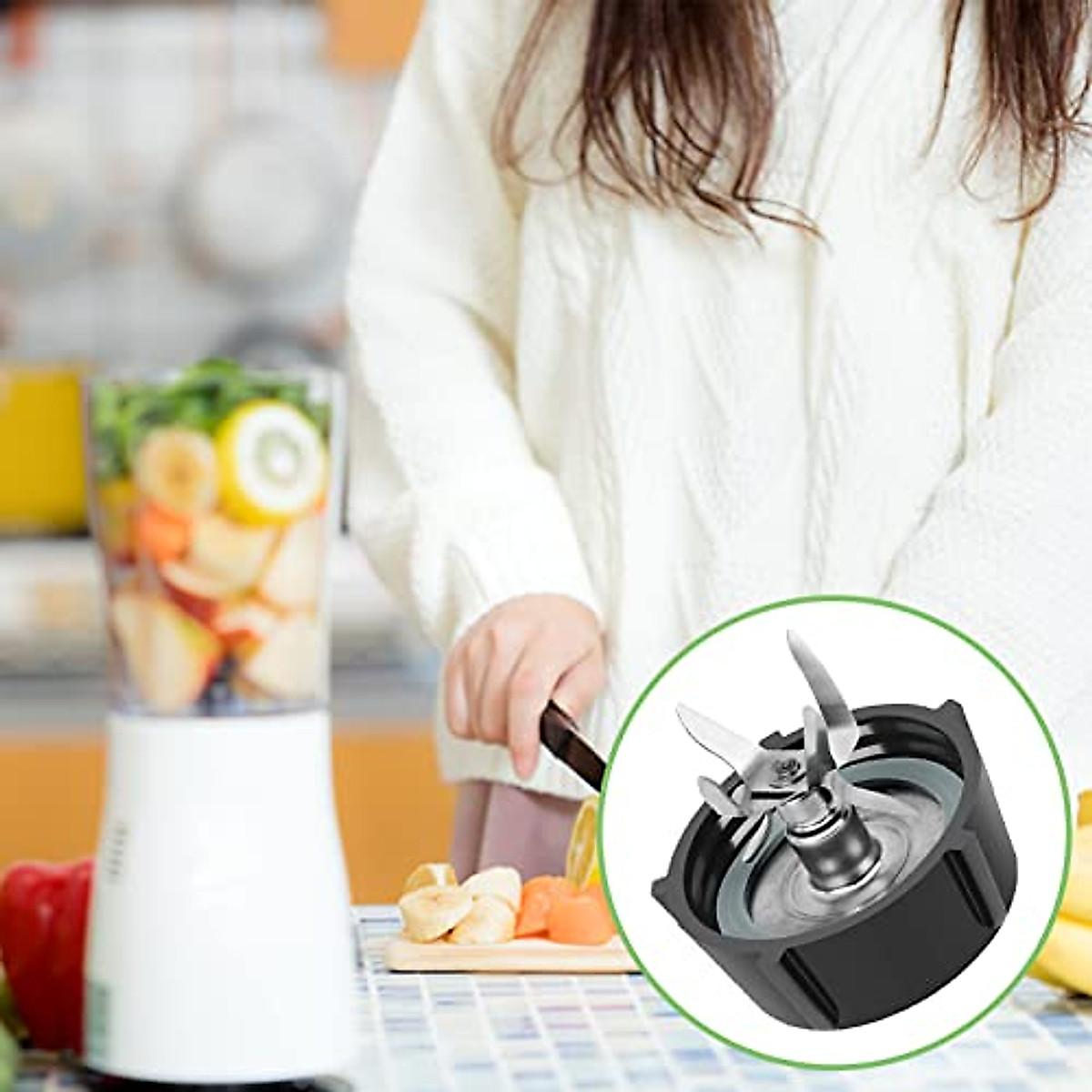 Replacement Blender Blade Parts For Oster & Osterizer With 4980-6 Point & 4902 Blender Jar Cap With O Ring Rubber Gasket