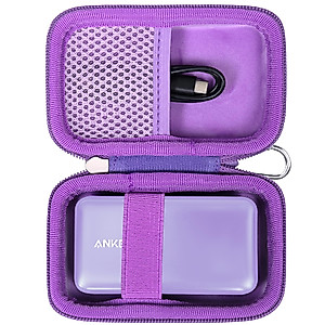 khanka Hard Travel Case for Anker 3-in-1 Fast Charging Charger with Built-in USB-C Cable/Anker 533 Power Bank/Anker Nano Power Bank,10000mAh Portable Charger (PD 30W max. Leistung),Case Only(Purple)