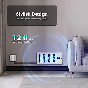 VIVOSUN Quiet Register Booster Fan 4”×10”, Smart Register Vent with Intelligent Thermostat Control, Cooling Heating AC Vent Booster Fan, Matte White