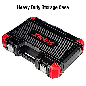 Sunex 2637L, ½" Drive, 6" Long Master Impact Hex Driver Set, 20Piece, SAE/Metric, 1/4" - 3/4", 6mm - 19mm, Cr-Mo Steel, Heavy Duty Storage Case, Meets ANSI Standards