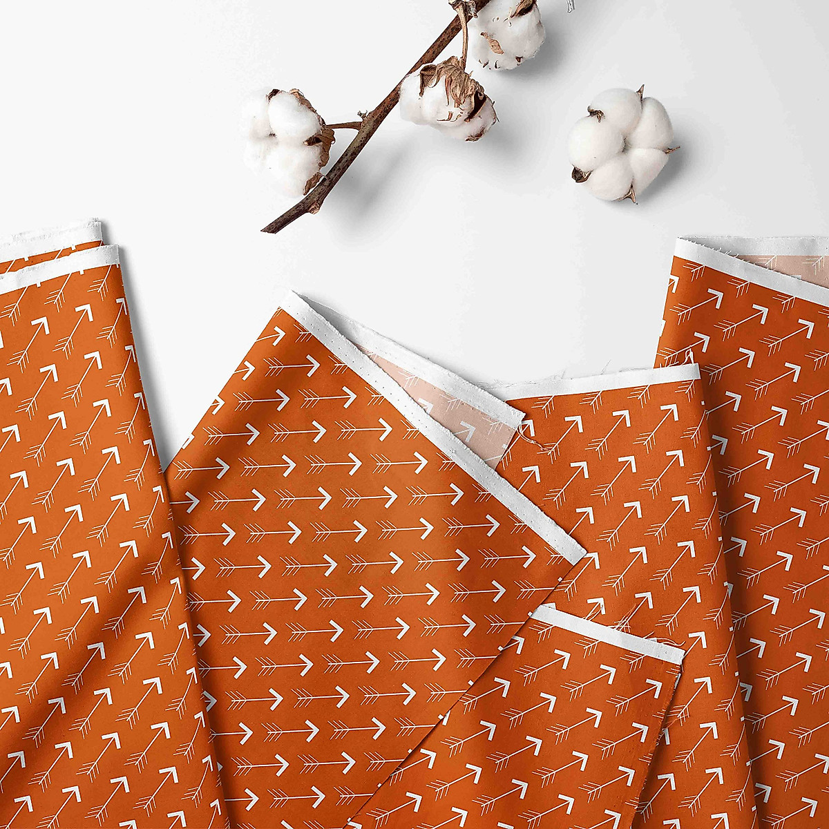 Bacati - Playful Foxes Orange/Grey Crib/Toddler Bed Skirt Dust Ruffle (Orange Arrows Print)