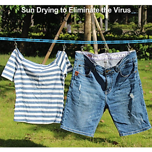 2 Pack Clotheslines Windproof Clothesline Portable Clothes Line for Travel Camping Outdoor Indoor Drying Lightweight Sturdy Adjustable (5m+5m)