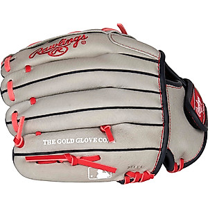 Rawlings | MARK OF A PRO LITE Youth Baseball Glove | Right Hand Throw | 10.5" - Basket Web | Mike Trout Model - Grey/Red/Navy