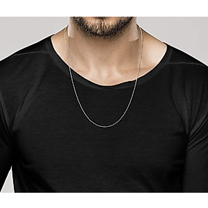 Miabella Solid 925 Sterling Silver Italian 1mm Box Chain Necklace for Women, Made in Italy (Length 24 Inches)