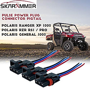 Pulse Power Plug Pigtail Connector Replacement for 2018 2019 2020 2021 Polaris Ranger XP 1000 / RZR RS1 Pro/General Bus Bar plugs Power Wire Harness Connector (3 pcs)