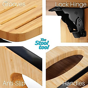 The Stool Tool Poop Stool for Bathroom Adults – 7 Inc Bamboo Toilet Stool Promotes Pelvic Floor Relaxation - Folding Toilet Stool, Waterproof and Non Slip - Toilet Step Stool for Natural Squatting