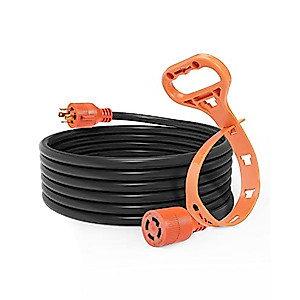BougeRV 30 Amp 20 Ft Generator Power Cord 10 Gauge for Manual Transfer Switch Nema L14-30 Heavy Duty Electric Extension Wire 4 Prong 10 Gauge SJTW Cable 125/250V 7500 Watts