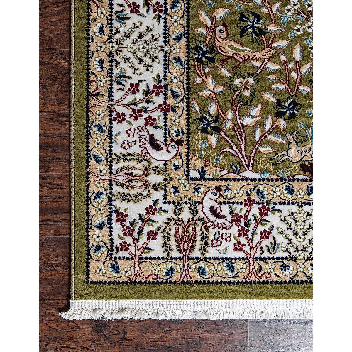 Unique Loom Narenj Collection Area Rug - Bristol (5' 3" x 8' Rectangle, Green/ Ivory)