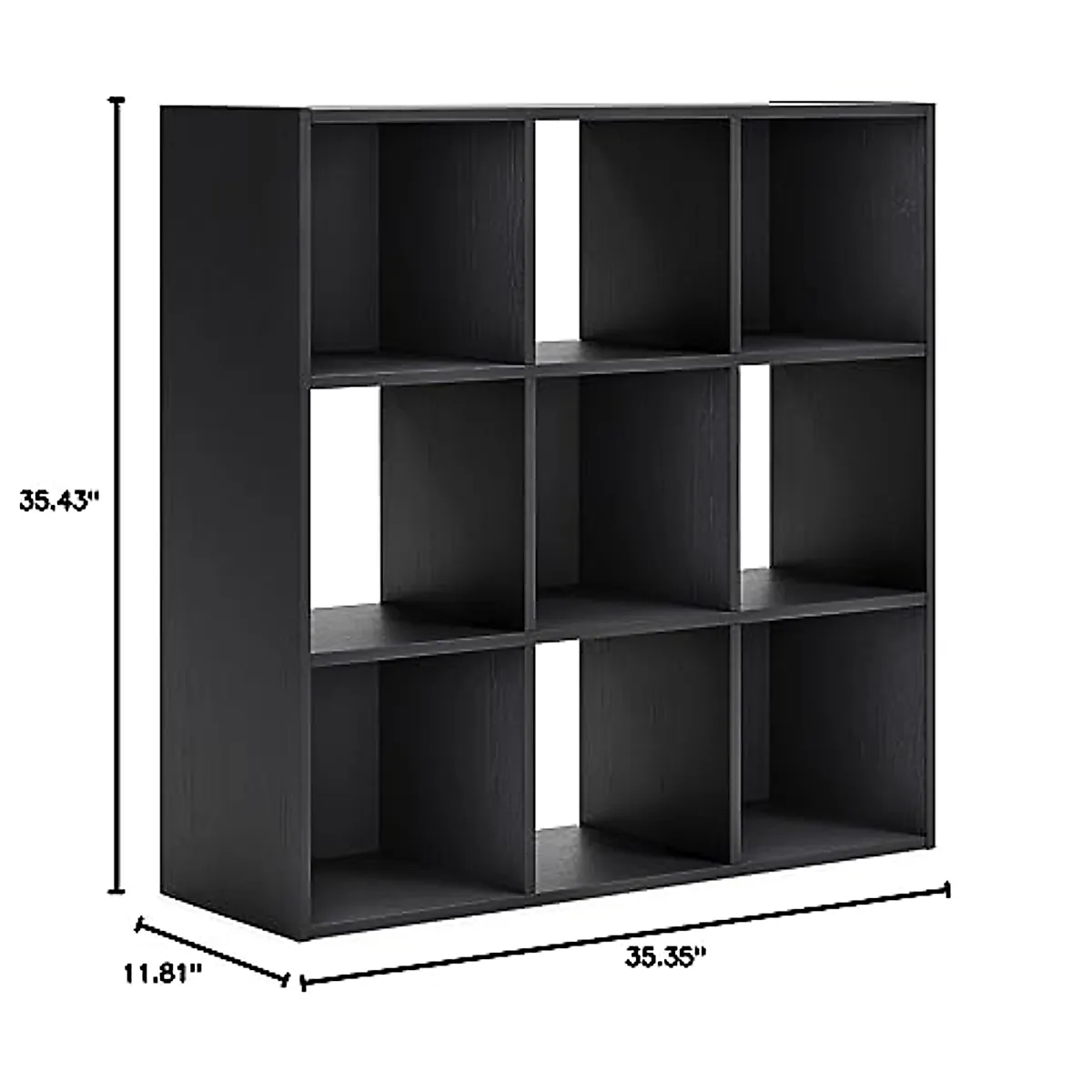 Signature Design by Ashley Langdrew Contemporary 9 Cube Storage Organizer or Bookcase, Black