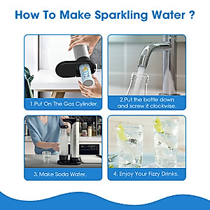 Sodaology 60L Co2 Carbonator Compatible with Sodastream Appliances [NOT FOR ART & TERRA],14.5oz, Set of 1