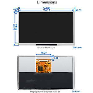 waveshare 7inch IPS Display 1024x600 Pixel, Integrated Thin and Light LCD with Adapter Board, for Raspberry Pi/Jetson Nano/Windows/PC, Support Windows/Linux/Android (No Touch Screen)