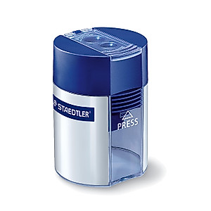 Staedtler Double Hole Pencil Sharpener, Two Holes for Standard Pencils, Large Colored Pencils, and Makeup Pencils, 512 006