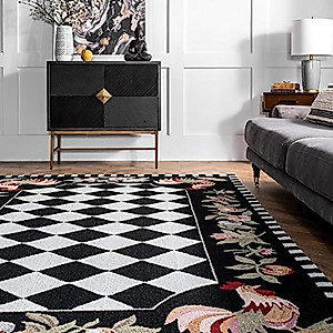 nuLOOM Farmhouse Rooster Area Rug, 3' 6" x 5' 6", Black