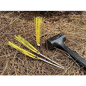 Trail Chasers Ground Markers Yellow 6 Inch Marking Whiskers with Lightweight Non-Rust Aluminum Stakes (Pkg of 25)