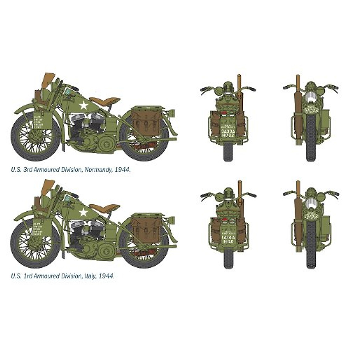 Italeri 1: 35 U.S. Motorcycles WWII 0322S