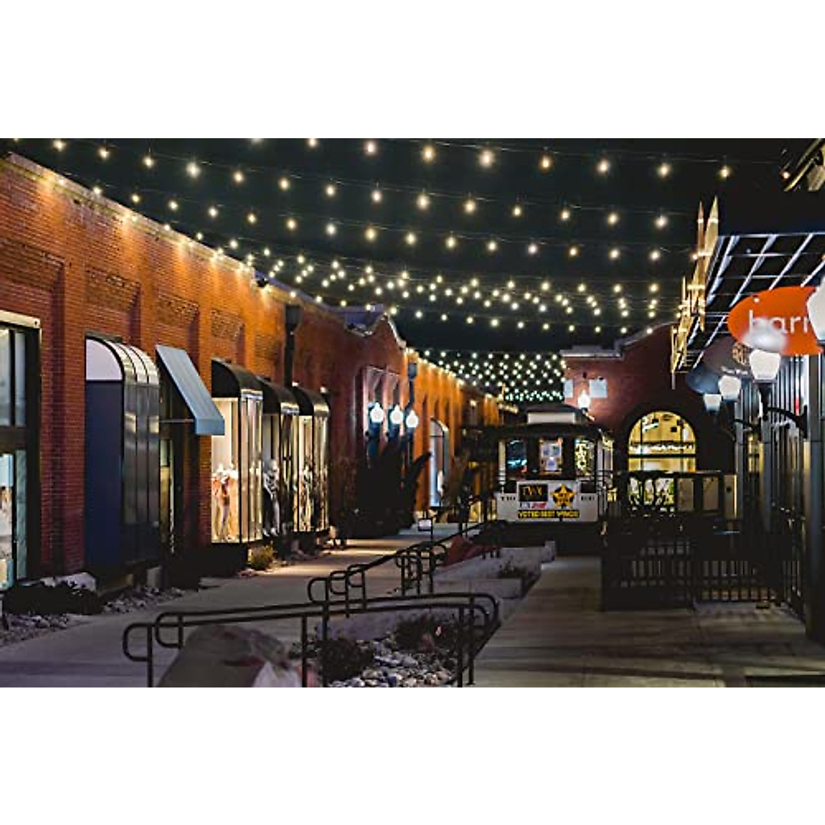 SFEG G40 String Lights - 5W Warm Incandescent Shatterproof Glass Bulbs, 18-Gauge Wire - Dimmable Globe String Lights for Backyard, Patio, Porch, Garden - Decorative Outdoor Hanging Lights - 50ft