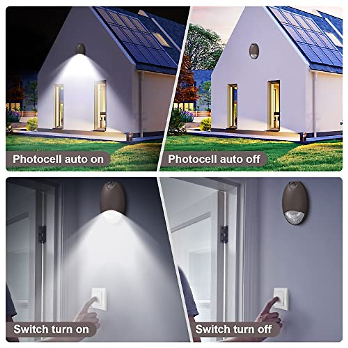 Outdoor Led Emergency Light with Battery Backup Photocell Sensor Self Test Diagnostics, Aluminum Exterior Waterproof Commercial Wall Pack Emergency Lighting Fixtures 120-277VAC UL Certified (2 Pack)