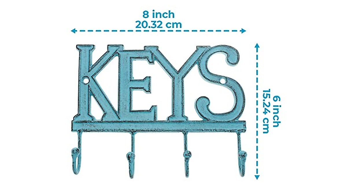 Comfify Rustic Blue Key Holder Wall Organizer