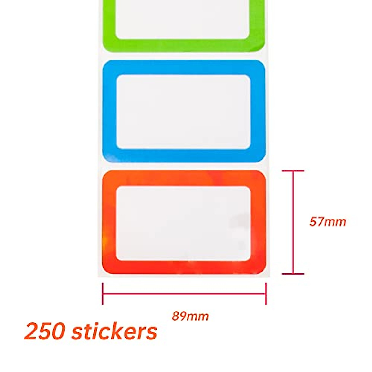 L LIKED 250 Stickers - 3.5" x 2.25"Colors Plain Name tag Labels with Perforated Line for School Office Home (Blank - 250 Labels)