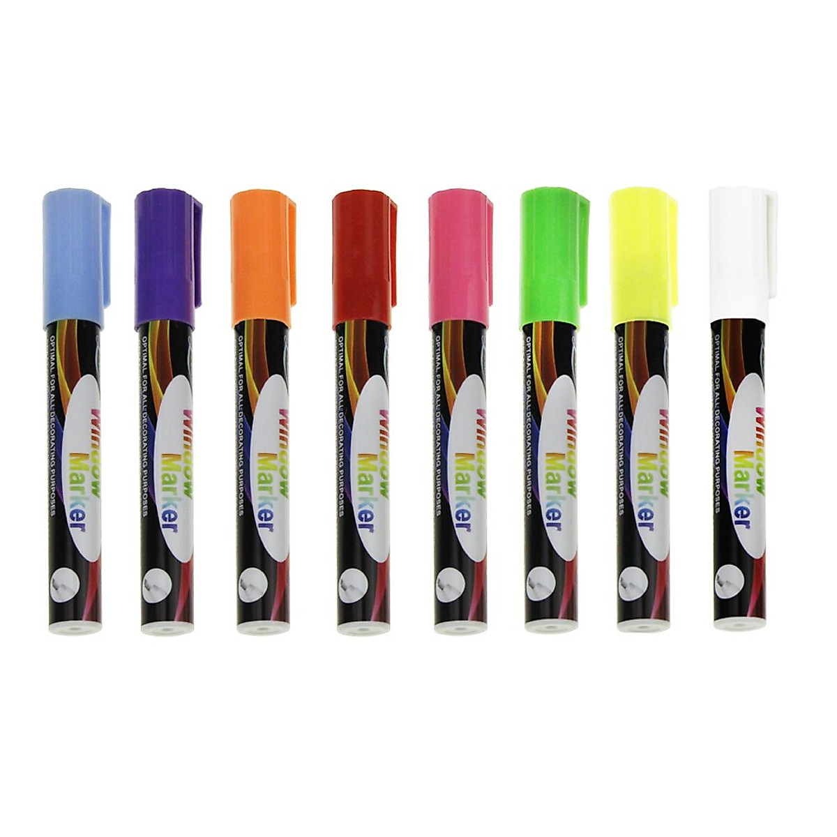 8 Pack Chalk Marker Pen Dry Erase Markers 6mm Reversible Bullet & Chisel Tip Fluorescent Markers Highlighters for LED Menu Board Bistro Board AD Drawing POP Art Glass Window Blackboard WhiteBoard