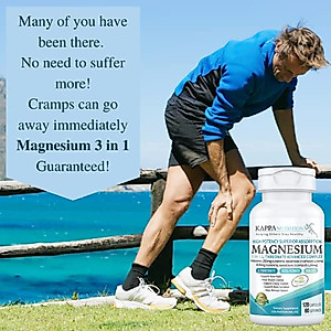 Magnesium, L-Threonate (120 Capsules), 2,253mg Per Serving, Providing 420mg Elemental, Bisglycinate Chelate, Malate, for Brain, Sleep, Stress, Cramps, Headaches, Energy, Heart, from Kappa Nutrition.