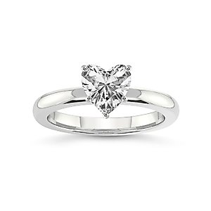 FRIENDLY DIAMONDS 1 Carat IGI Certified Heart Shape Lab Grown Diamond Ring | 14K Or 18K White, Yellow Or Rose Gold | Quinn Solitaire Diamond Engagement Ring | FG-VS1-VS2 Quality
