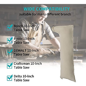 Table Saw Dust Collector Bag compatible with Bosch/Dewalt/Makita/Ryobi/Craftsman/Porter Cable/RIGID/Metabo/Kobalt/Skilsaw/Delta/ 10" Tablesaws with 2.5" Dust Port