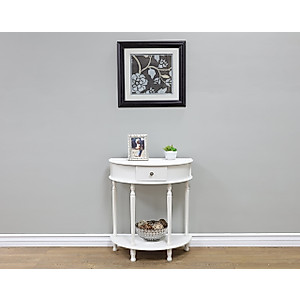 Frenchi Home Furnishing Canterbury End Table, 23.2 in x 11.62 in x 28.57 in, White