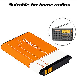 XHDATA BL-5C Battery 3.7V 1500mAh Rechargeable Battery Large Capacity for Radio for Home with Current Protection (2 Pieces)