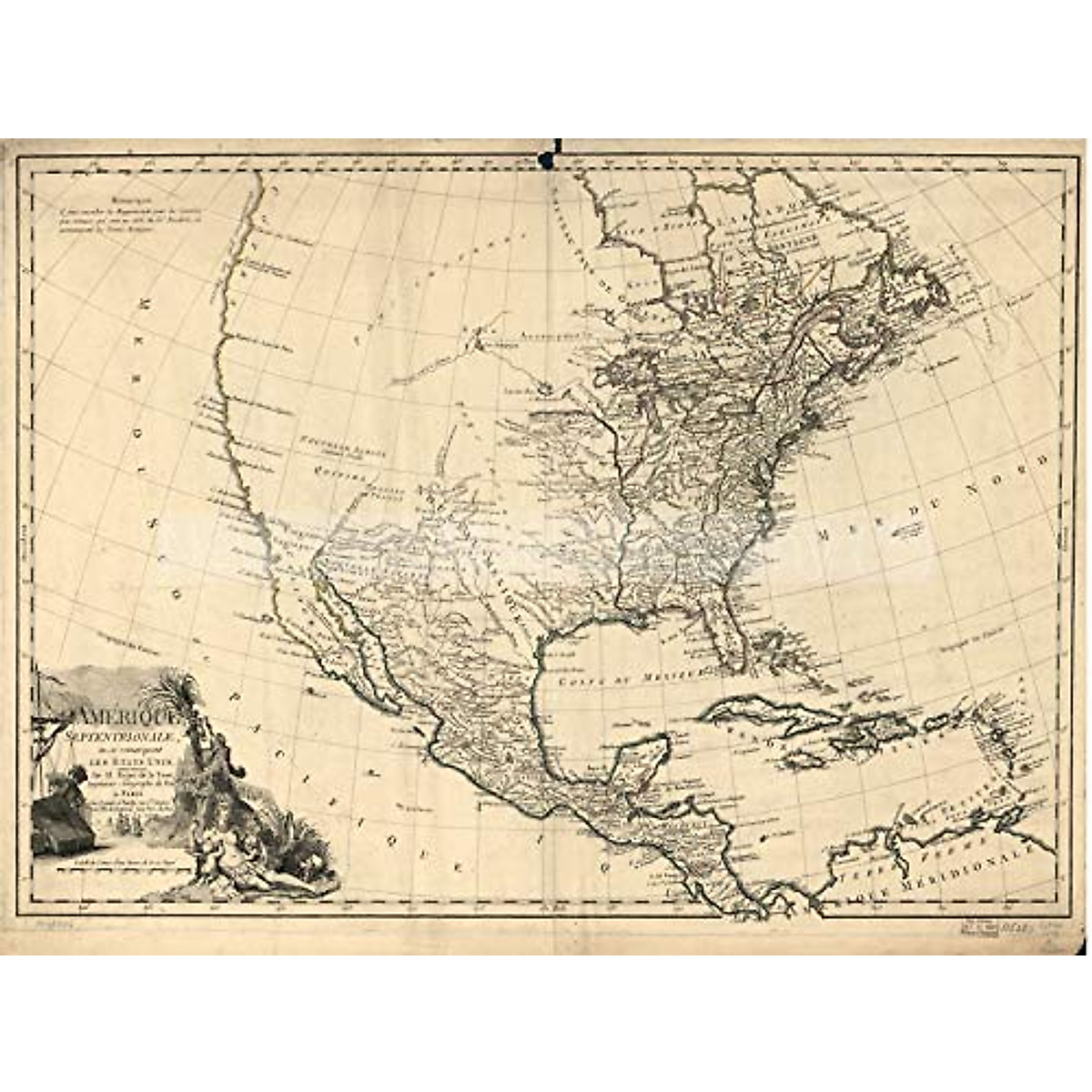 INFINITE PHOTOGRAPHS 1779 Map| North America| L'Amerique septentrionale, ou se remarquent les etats UNIS. M