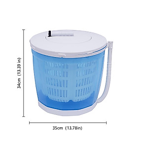 Mini Spin Dryer & Manual Washing Machine,2 in 1 Non-Electric Clothes Spin Dryer,Traveling Manual Outdoor Washer Spin Dryer