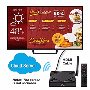 Sungale KWS808 4K Ultra HD Digital Signage Display Box – Remote Cloud Content Management, Affordable Service Plan with Free Trial for Office, Bar, Restaurant, Hotel, and Business
