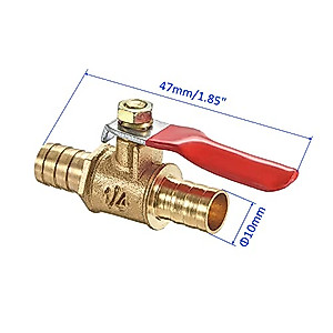 M METERXITY 2 Pack Pressure Valve - Water Control Valve, Non-Slip Handle Dual Barb Shut-off Valve, Apply to Outdoor/Garden/Swimming Pools(10mm x 10mm, Brass)