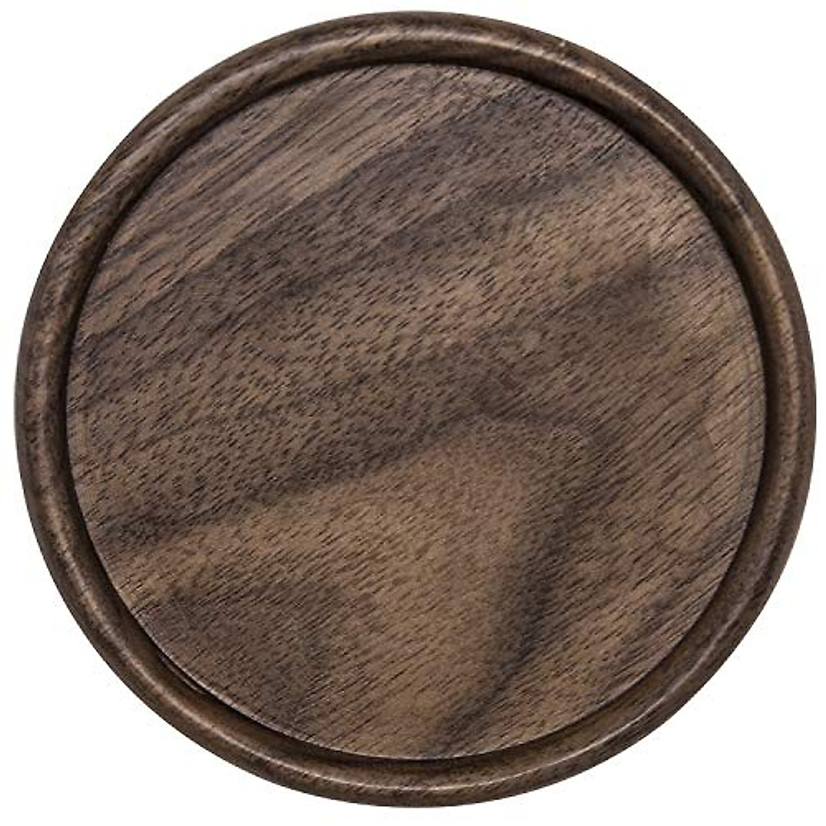 Wood Drink Coasters with Metal Holder, GOH DODD 4 Inch 6 Pieces Wooden Coasters Cup Coaster Set for Bar Kitchen Home Apartment, Walnut Wood