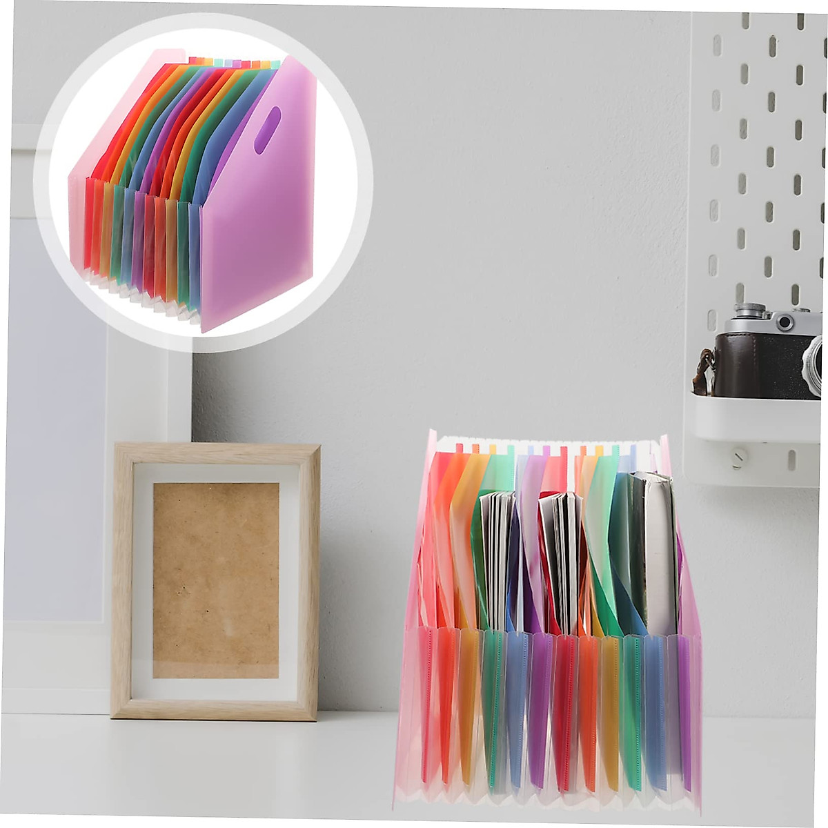 VILLCASE Vertical Accordion File Organizer Large Capacity Store Files Letters Photos Stylish and Simple Office Storage Folder