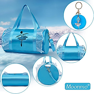 Moonmo Cute Ballet Dance Bag GirlsTutu Dress Dance Bag, Girls Lightweight Dreamy Bag Ballerina Dance Bag (Blue Dance Girl)
