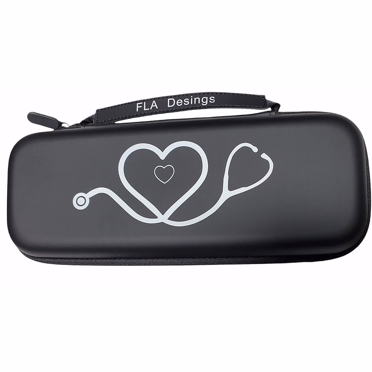 FLA handmade in USA Stethoscope Holder pro with Clip, Handmade in USA Genuine Leather .Perfect for Nurses, EMT, Medical Nursing Student. No More Neck Carrying. (Stethoscope Case (Black))