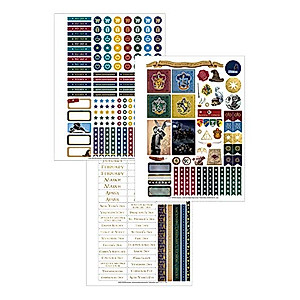 Paper House Productions Harry Potter 12 Month Undated 9.5" Planner with Month and Event Flag Stickers - Hogwarts at Night