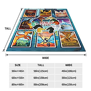 Qunan Wings of Dragon Fire Blankets Ultra-Soft Micro Fleece Throw Blankets All-Season Warm Fuzzy Lightweight Blanket for Sofa Bed 50''X40'', Black8