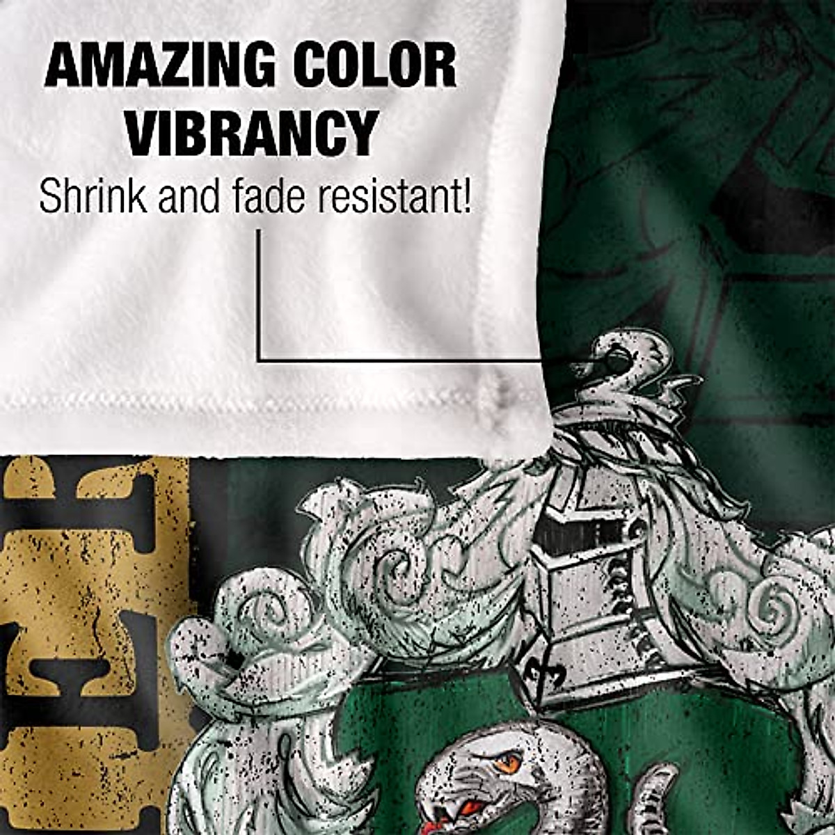 Harry Potter Blanket, 36"x58" Harry Potter House Crest Slytherin Silky Touch Super Soft Throw Blanket