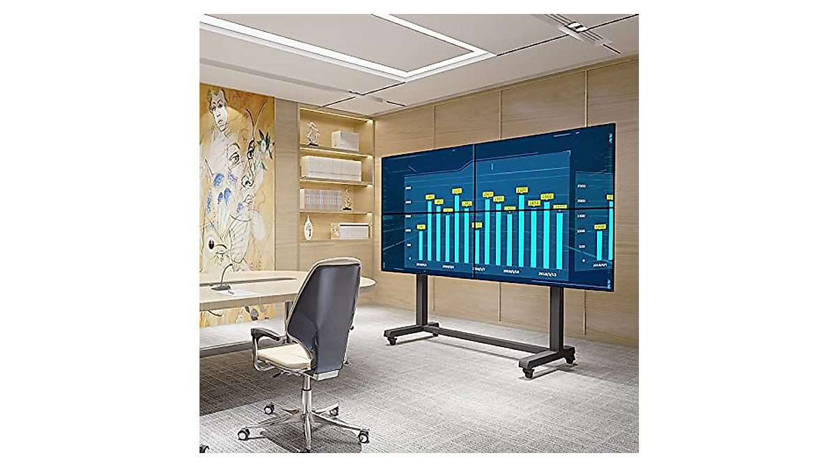 2x2 Mobile Video Wall Mount Cart - Universal VESA Display Support