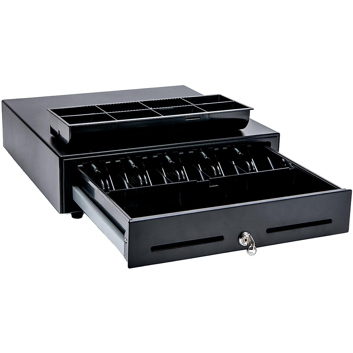 Star Micronics CD3-1616 5 Bill / 8 Coin Value Series Cash Drawer with 2 Media Slots and Included Cable (16" x 16") - Black