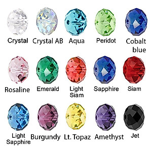 5 Strands Czech Faceted Rondelle Crystal Glass Loose Beads 6mm Spacer Bulk Crystal Clear (420-430pcs) for DIY Jewelry Craft Making CCR601