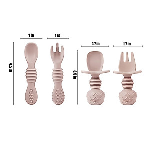 PandaEar Silicone Baby Feeding Set | 9PCS Baby Led Weaning Supplies Self Feeding Utensils | Divided Suction Plate Bowl Bibs Sippy Cup with Baby Snack Container Spoons Forks (Pink)