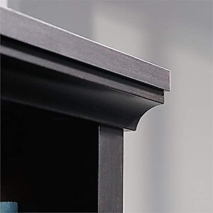 Sauder Misc Storage 3-Shelf 2-Door Tall Wood Bookcase in Estate Black