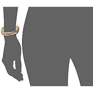 GUESS Goldtone 10 Piece Set with Clear and Black Rhinestone Stretch Bracelets