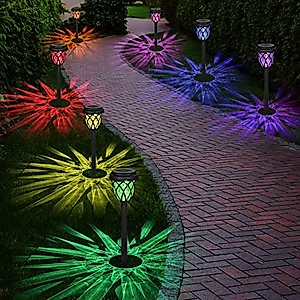 Tomshine Solar Pathway Lights, 6 Pack Solar Lights Outdoor Solar Powered Pathway Lights, LED Solar Landscape Lights Waterproof Garden Lights for Walkway Path Yard Lawn