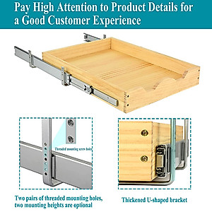 OCG Pull Out Cabinet Organizer 20" W x 21" D, Slide Out Wood Drawer Shelf, Pull Out Shelves for Base Cabinet Organization in Kitchen, Pantry, Bathroom